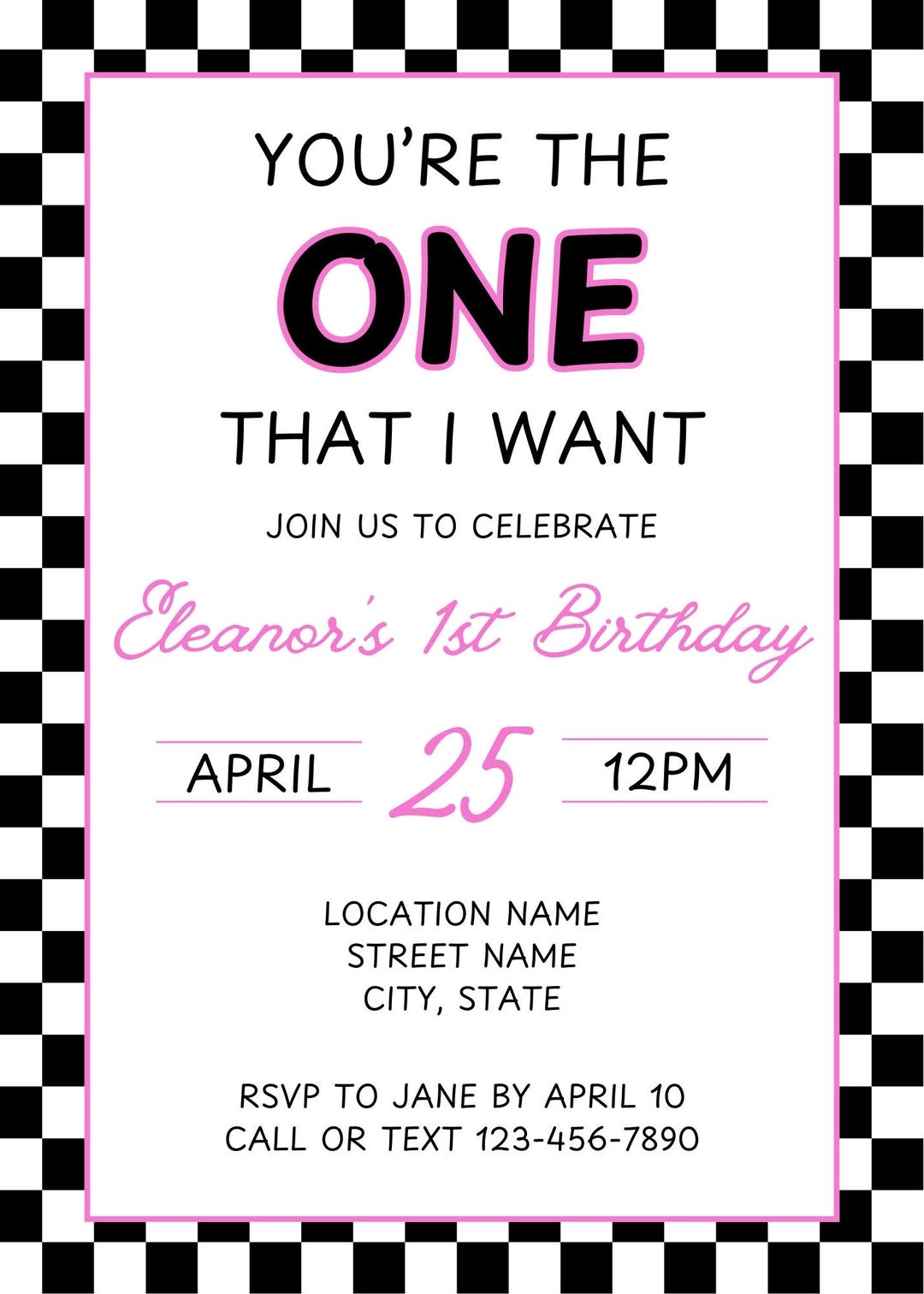 Grease First Birthday Invite - Etsy