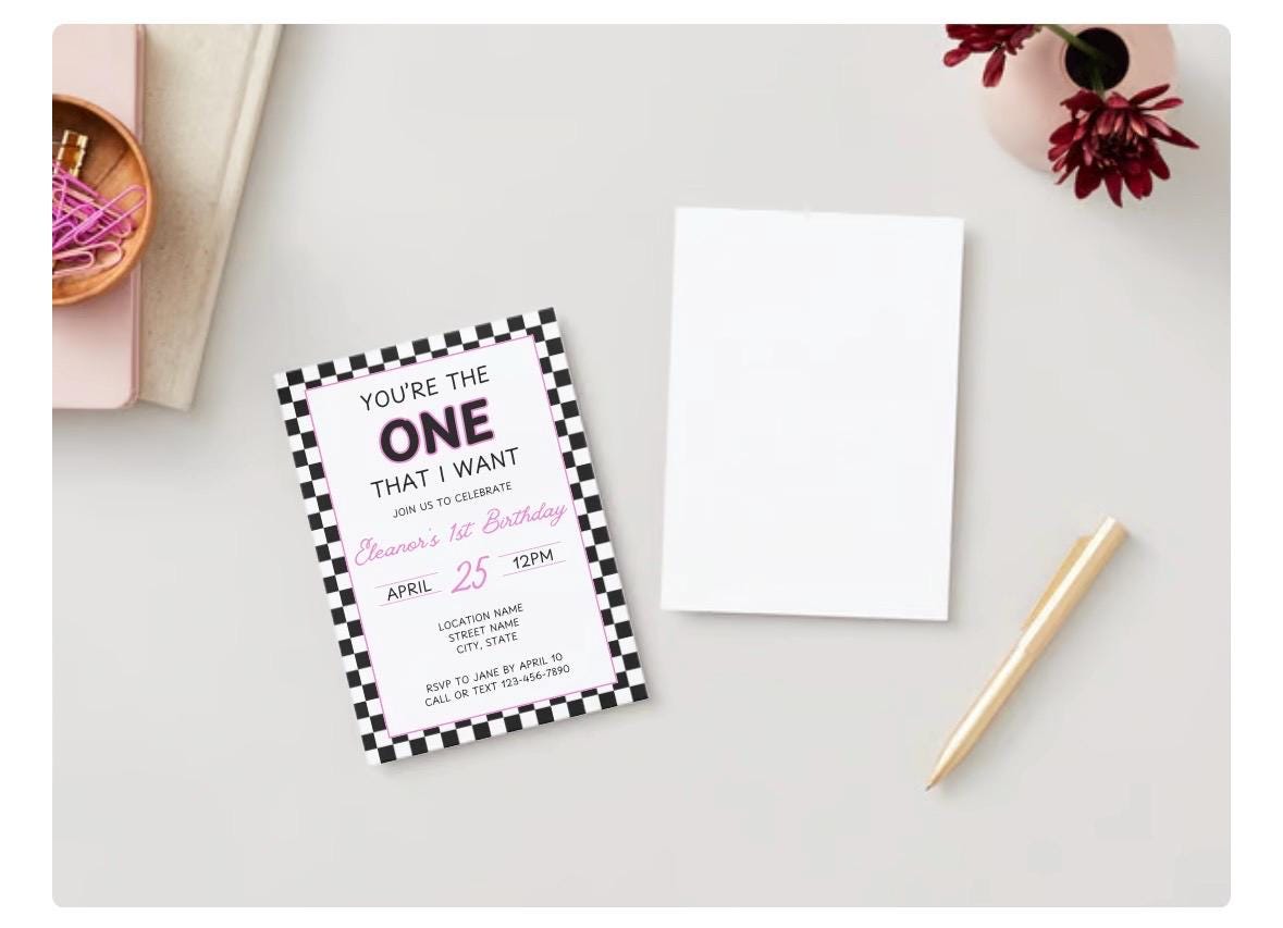 Grease First Birthday Invite - Etsy