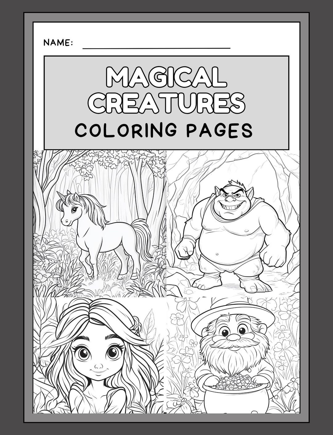 24 Coloring Pages Enchanted Beasts: A Magical Creatures Coloring ...