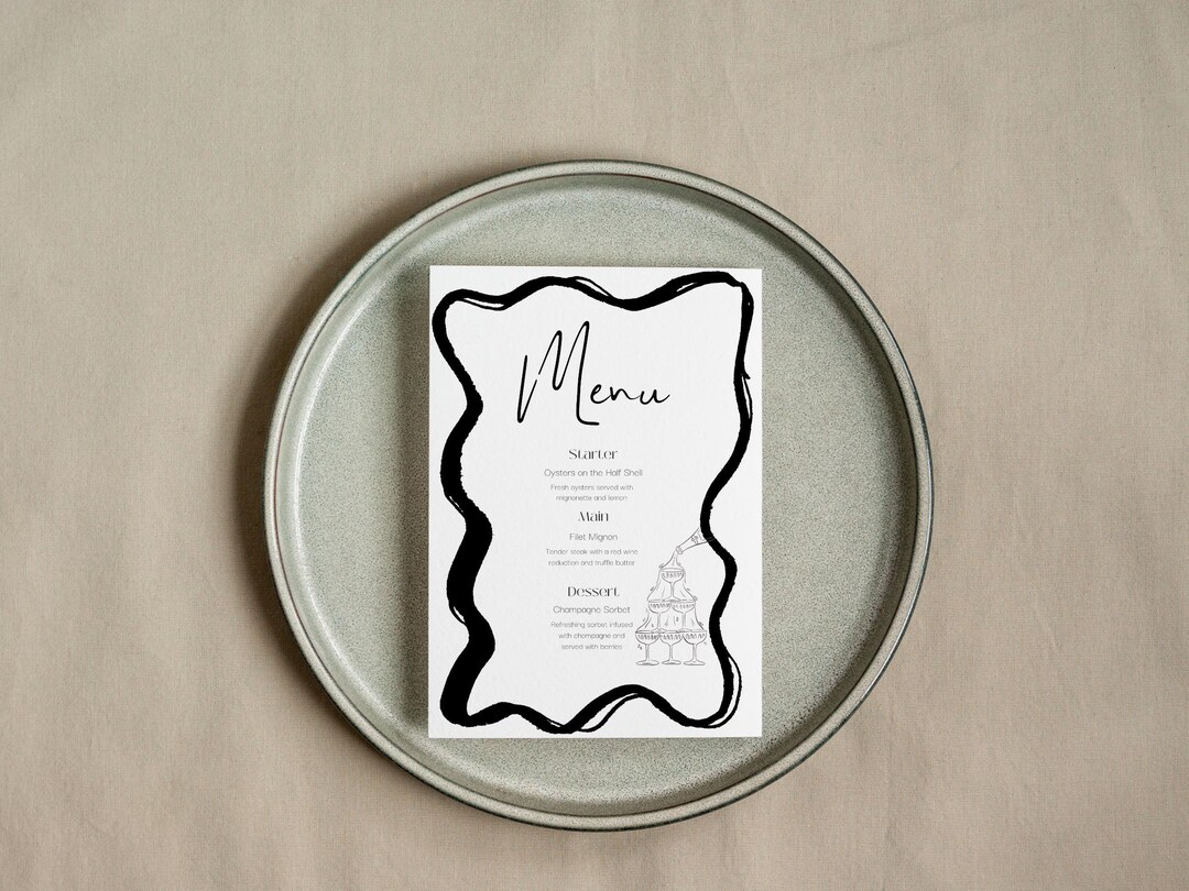 Champagne Tower Menu. Parisian Holiday Menu. Holiday Brunch Menu Card ...