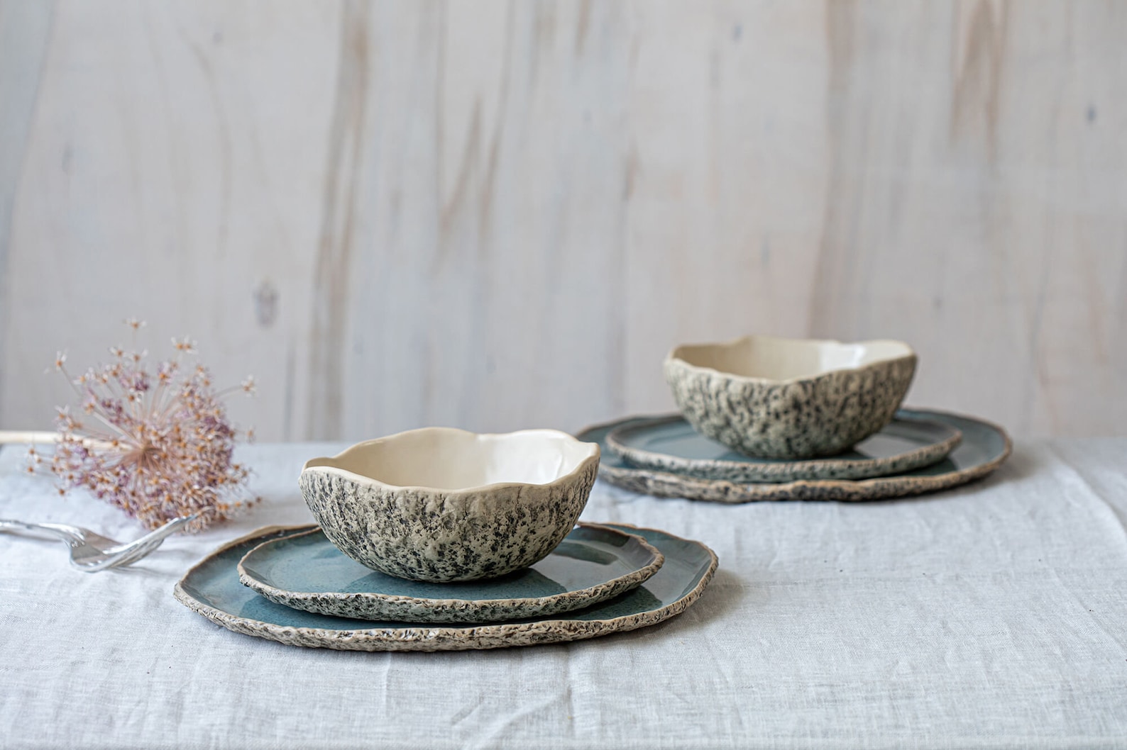 Stoneware Dinnerware Set for Two Handmade Pottery Ceramic - Etsy