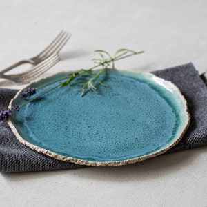 Red ceramic breakfast plate Side plate Dinnerware Lunch plate | Etsy