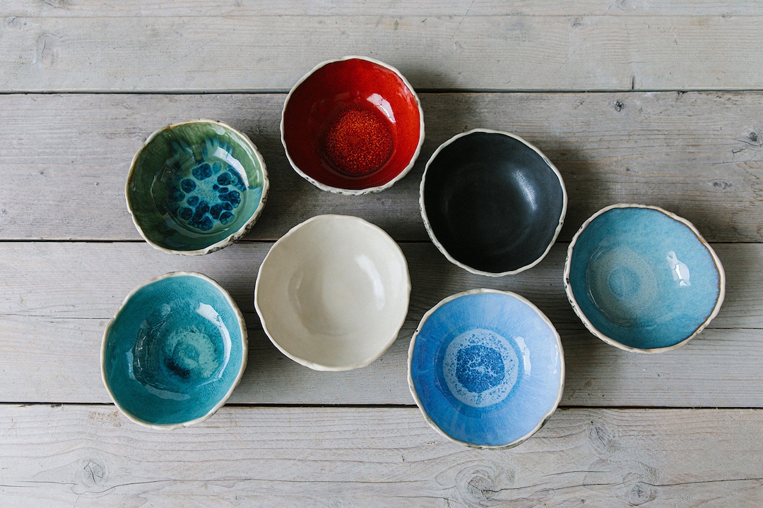 Ceramic Tapas Bowl SET OF TWO Handmade With Love Ceramic Turquoise Bowl ...
