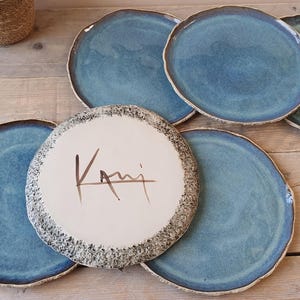 6 Black Plates | 11.8" | 30cm | Handmade Ceramic Plate | Stoneware ...