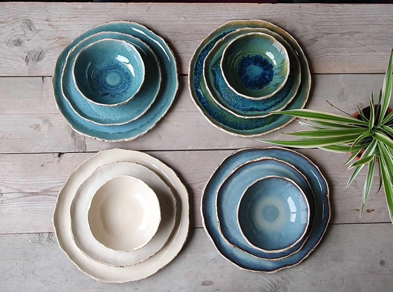 4 Person Handmade Ceramic Dinner Set Pottery Dinnerware - Etsy