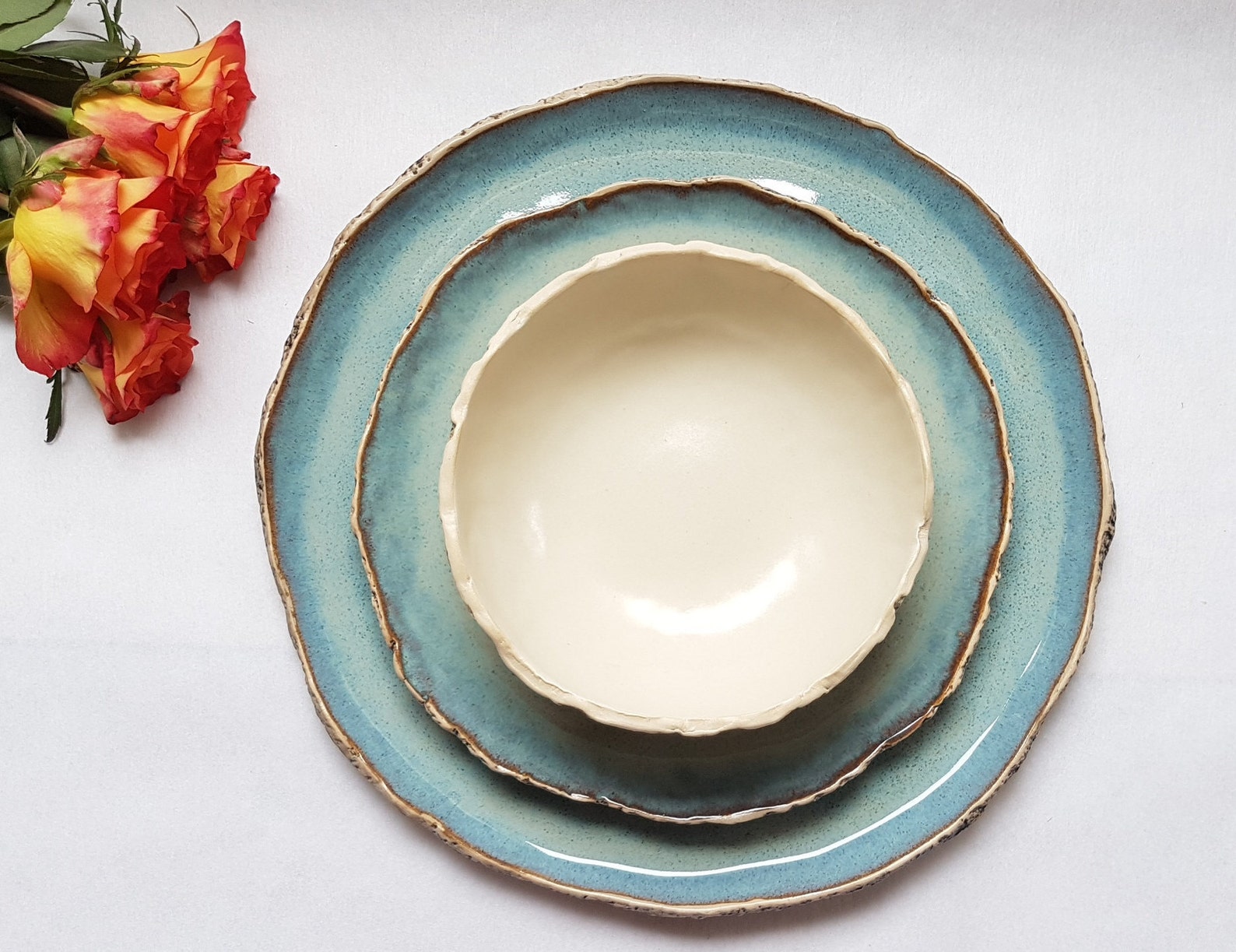 Kitchen Dinnerware Set Ceramics Dinner Set Stoneware - Etsy