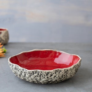 Red Ceramic Pasta Bowl Handmade Pottery Handmade Ceramic Bowl for One ...