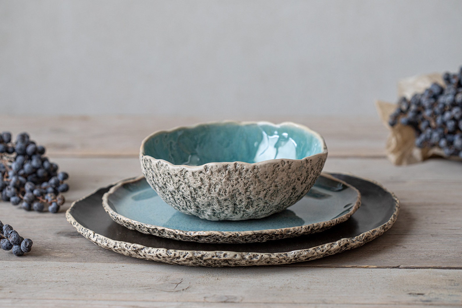 Handmade Ceramic Dinner Set Rustic Pottery Organic Dinnerware - Etsy