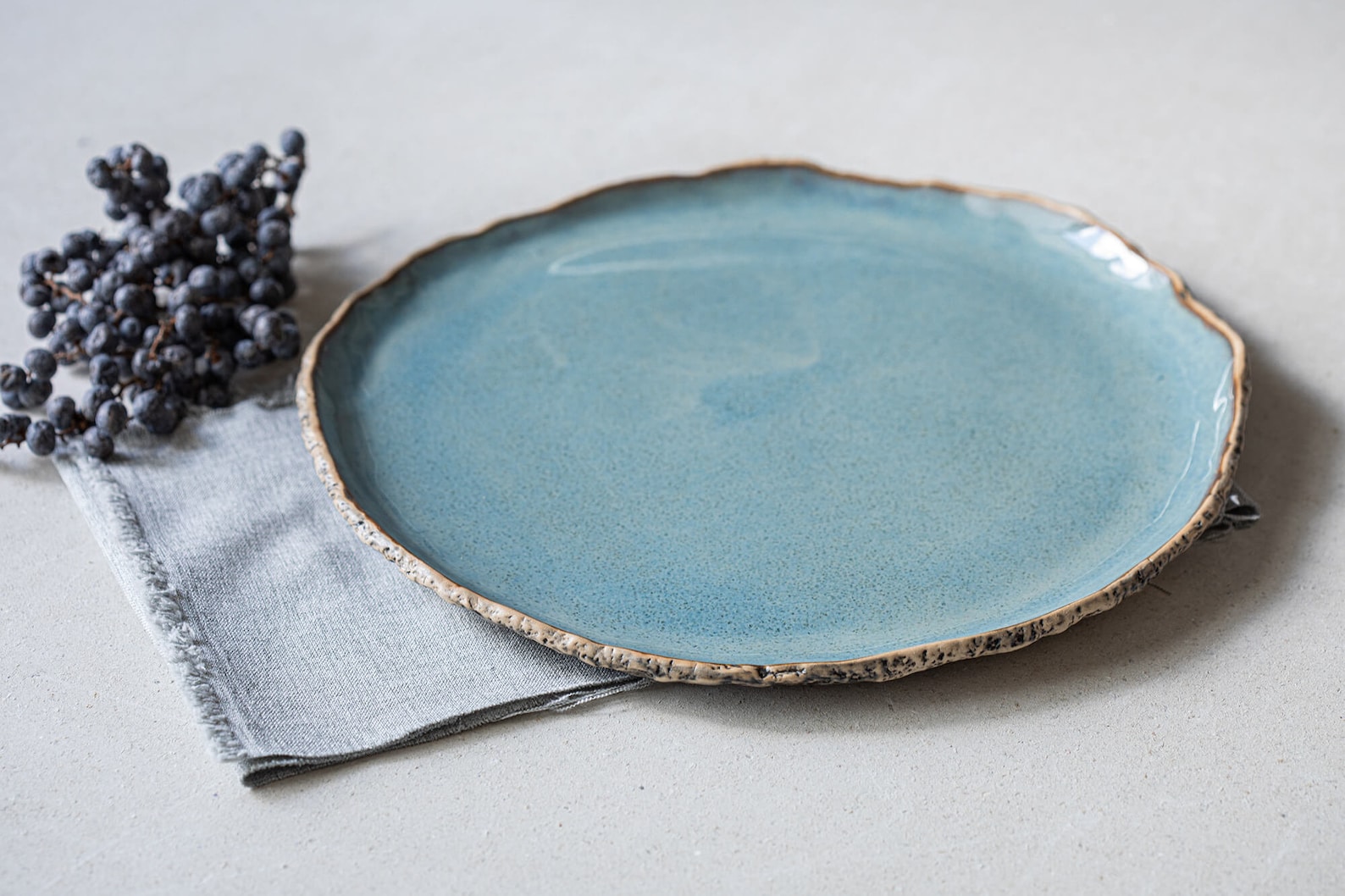 Blue Rustic Dinner Plate | Handmade Organic Ceramic Plate | Stoneware ...