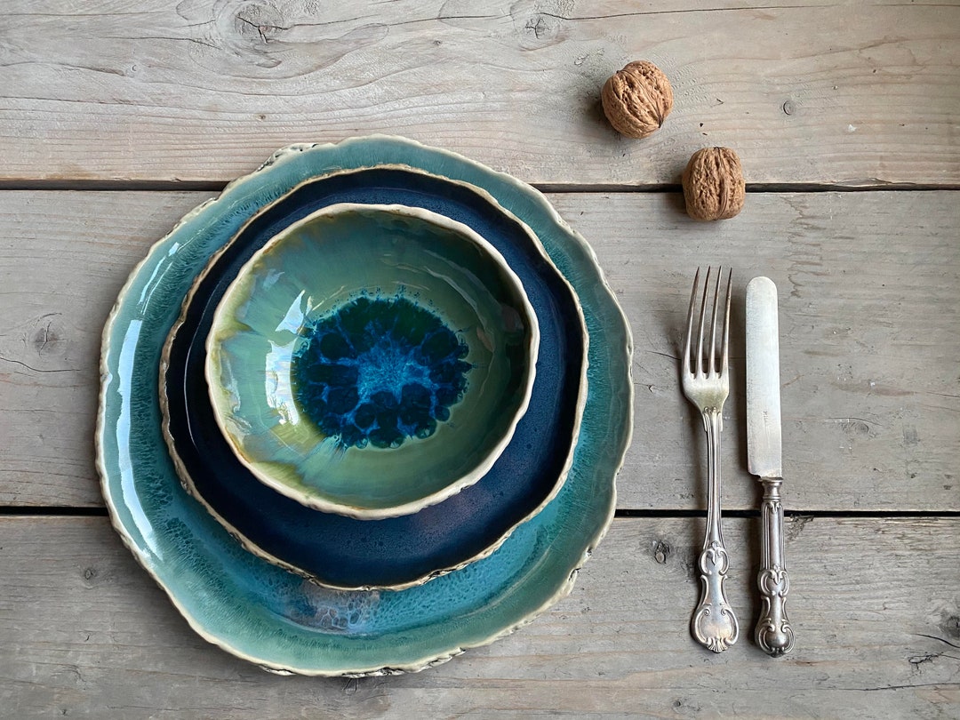Unique Dinner Set Organic Shaped Handmade Ceramics New Colors! Fine ...