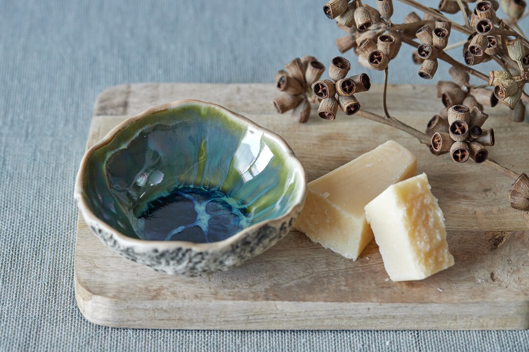 Forest Green Tapas Bowl SET OF TWO Handmade Ceramics Snack Bowl High ...