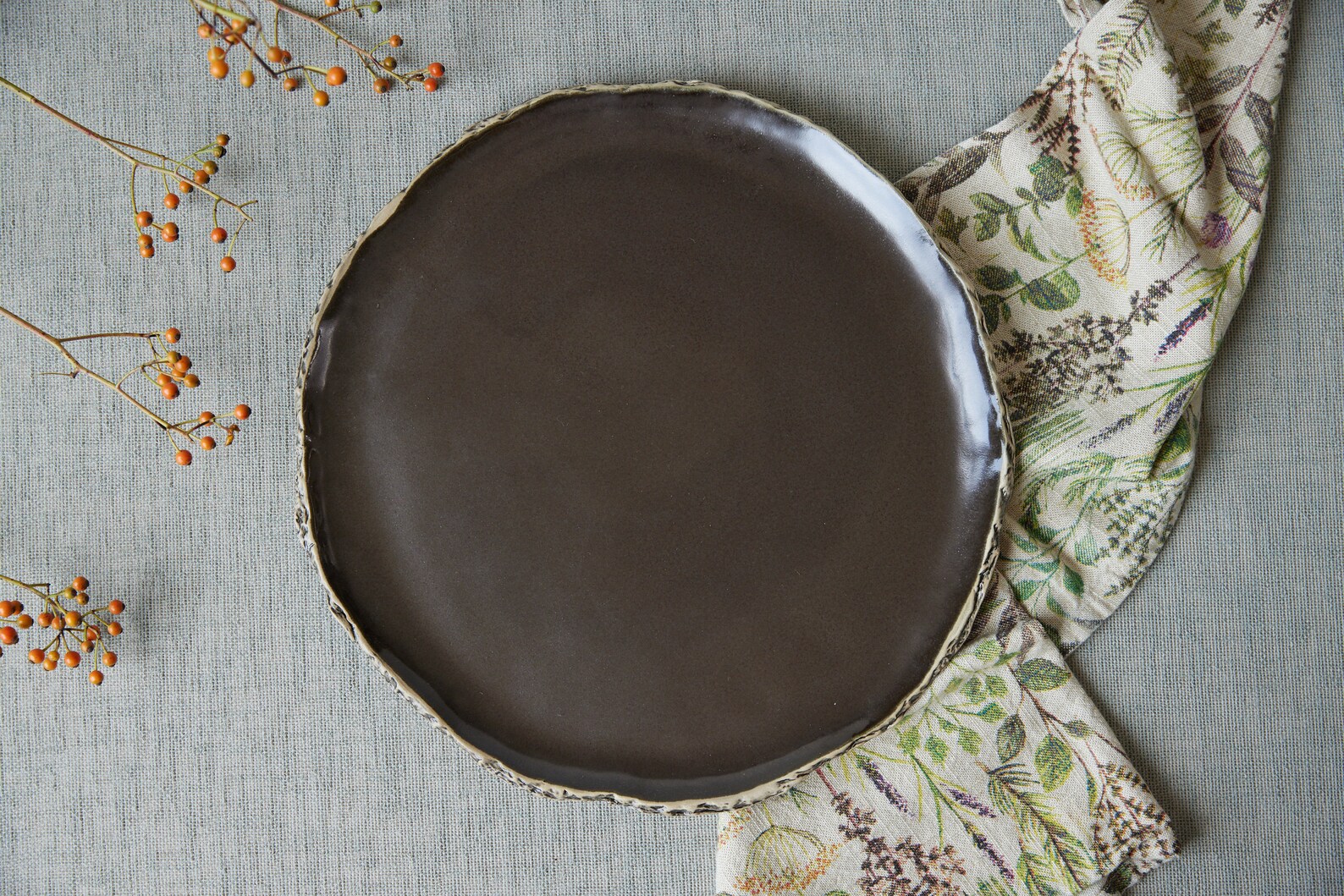 Large Black Plate Handmade Ceramic Plate Stoneware Plates - Etsy