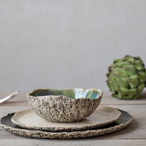 Organic Dinnerware Set Colourful Ceramics Dinner Set Pottery Plates - Etsy