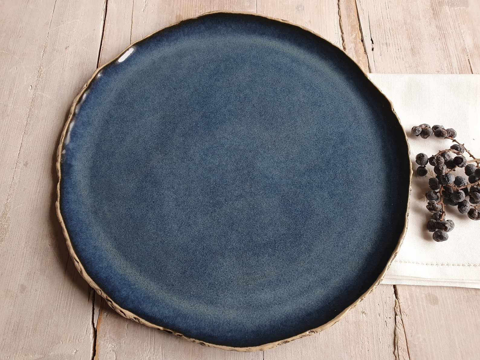 Large Black Plate Handmade Ceramic Plate Stoneware Plates - Etsy