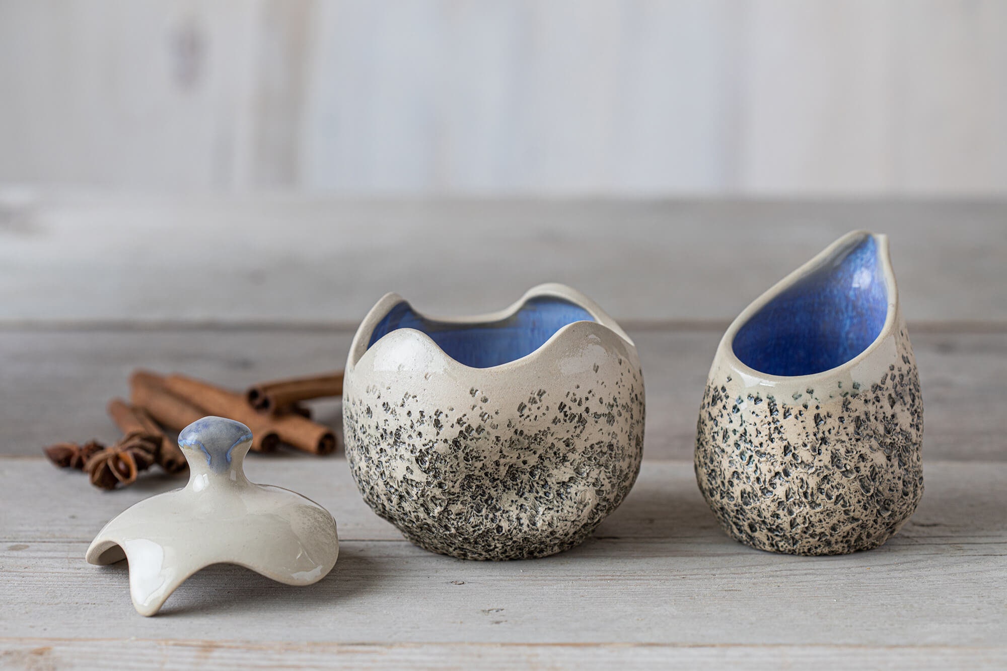 Handmade Ceramic Set Milk Jug and Sugar Bowl Creamer and Sugar Set ...