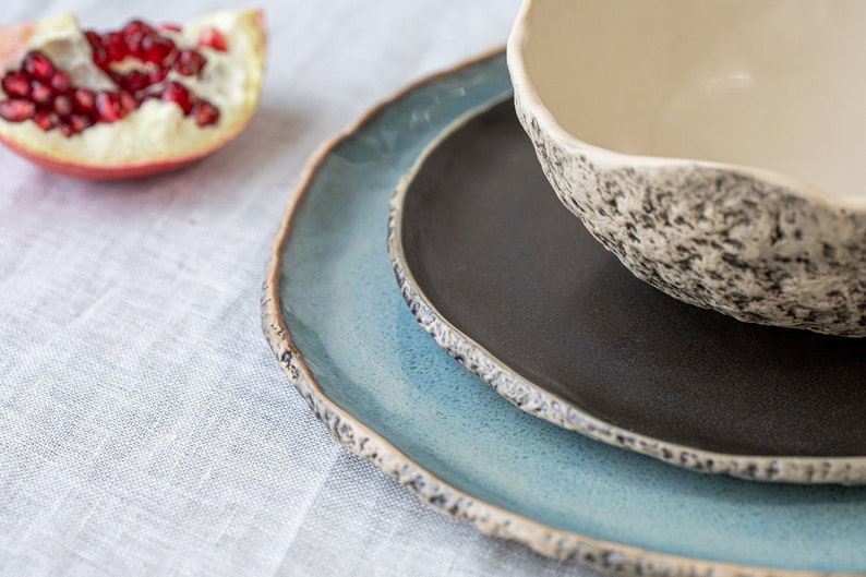 Organic Dinnerware Set Colourful Ceramics Dinner Set Pottery - Etsy