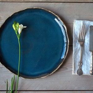 Large Black Plate Handmade Ceramic Plate Stoneware Plates - Etsy