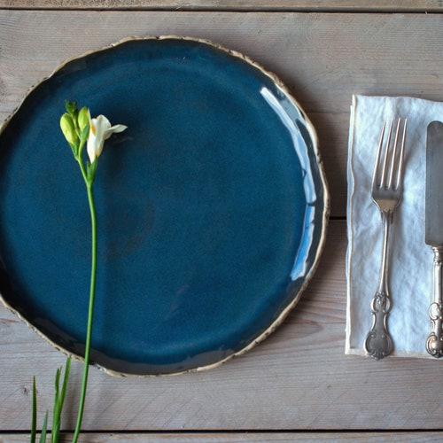 Large Black Plate Handmade Ceramic Plate Stoneware Plates - Etsy