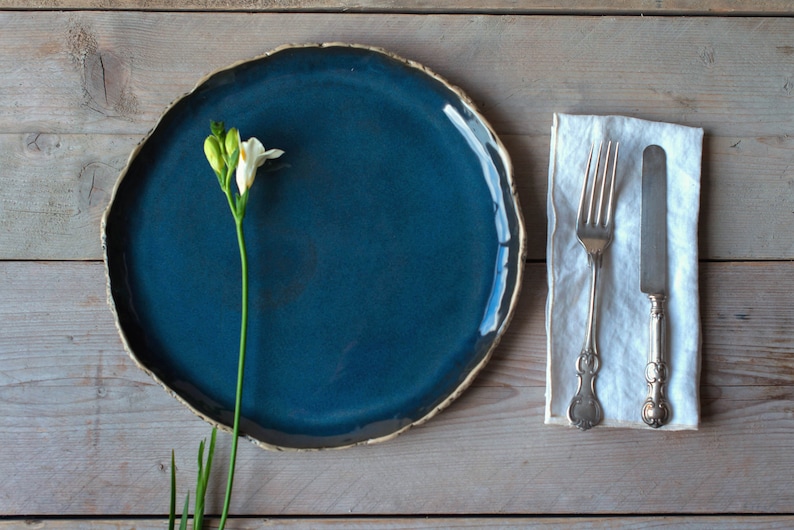 Large Black Plate Handmade Ceramic Plate Stoneware Plates - Etsy
