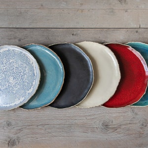 Large black plate handmade ceramic plate stoneware plates | Etsy