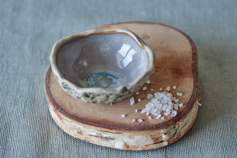 6 Ceramic Spice Bowls Handmade Stoneware 2.7" Pottery Jewelry Condiment ...