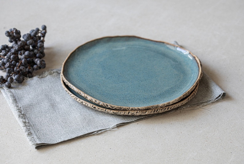 Blue Pottery Plate Handmade Ceramic Plate Side Plate | Etsy