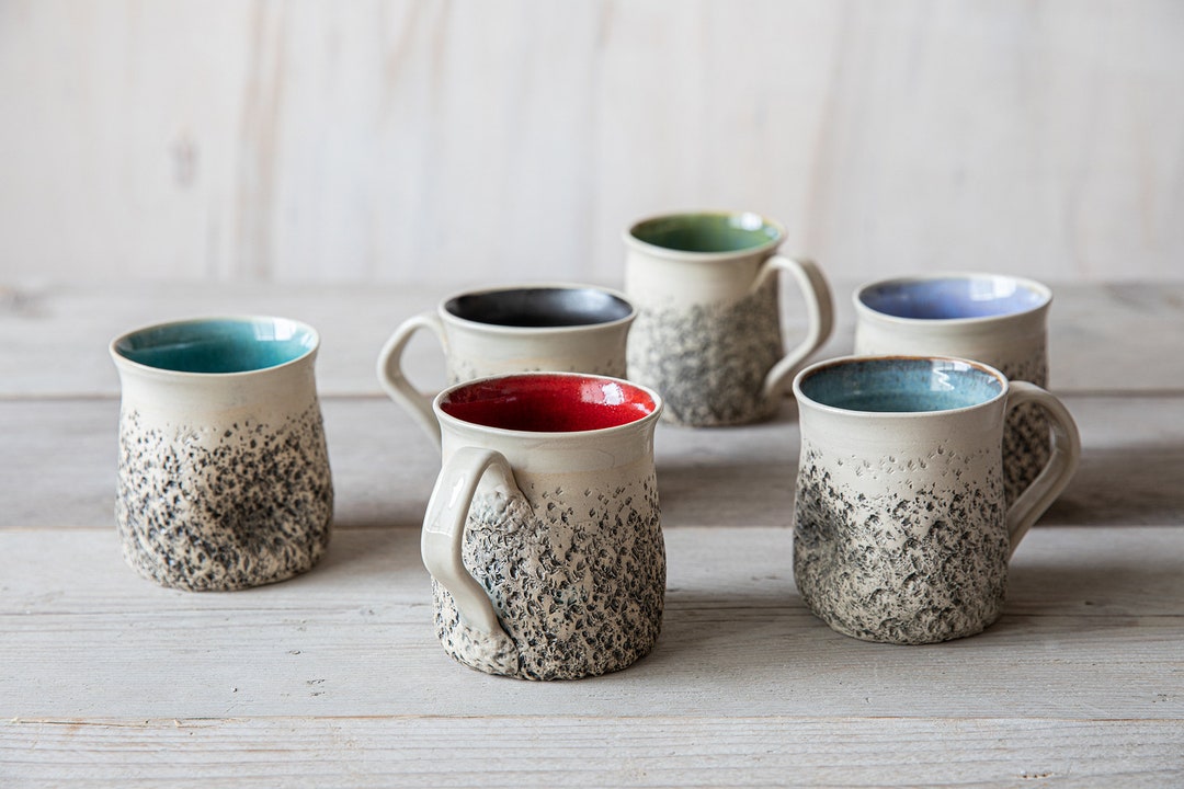 SET OF 6 Handmade Mugs Rustic Ceramic Mugs Organic Mug Handcrafted ...