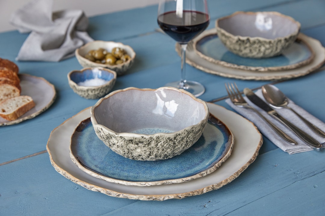 Rustic Dinnerware Set | Handmade Ceramics | Stoneware Dinner Setting ...