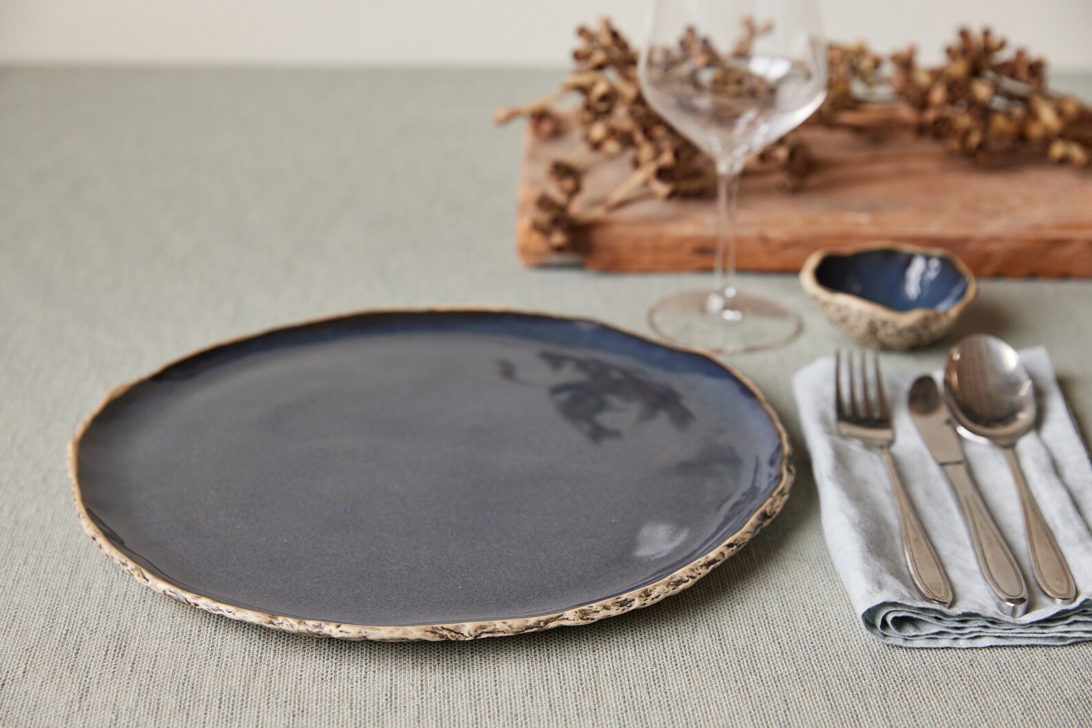 Large Black Plate Handmade Ceramic Plate Stoneware Plates - Etsy