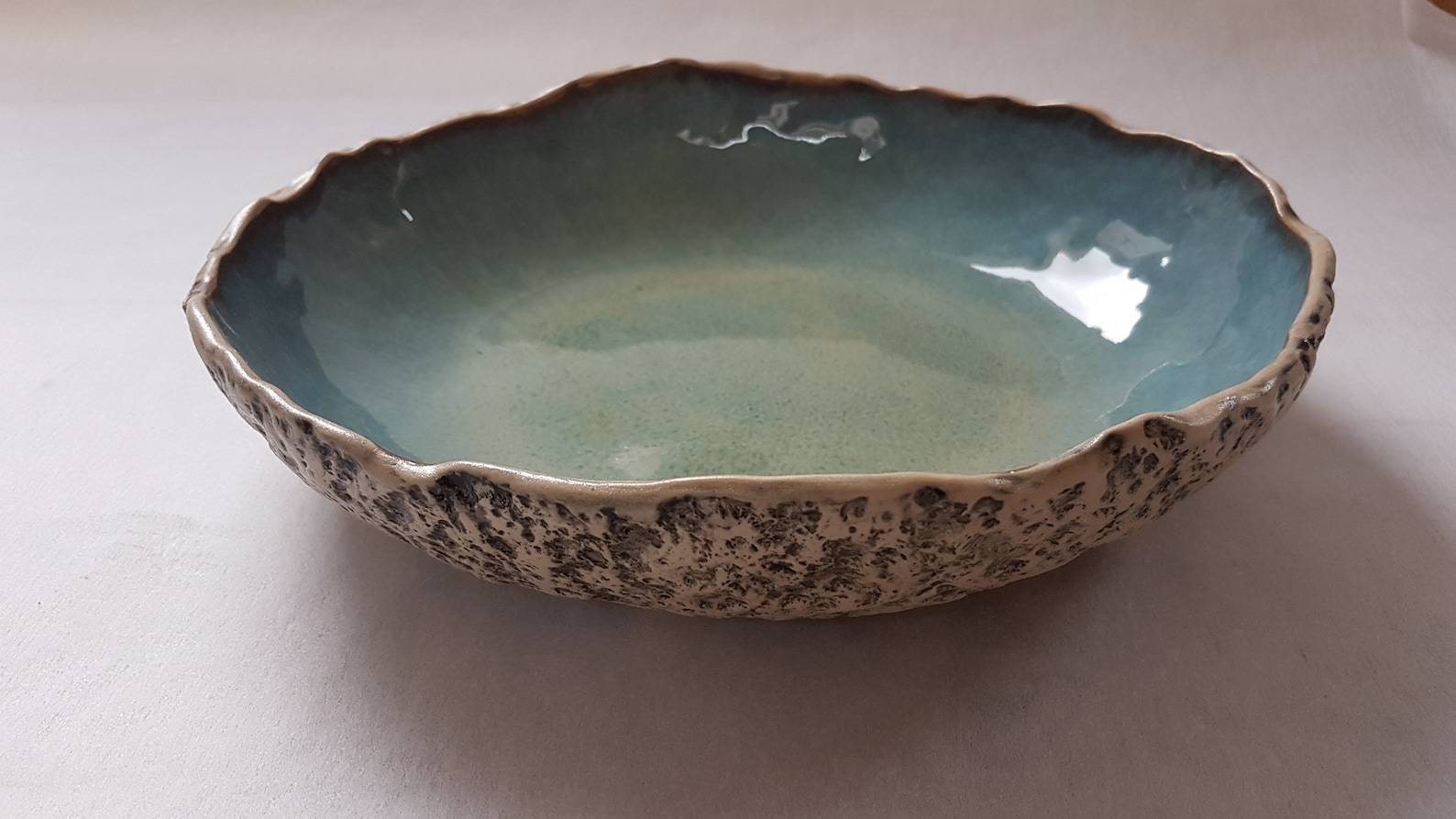 Low Ceramic Serving Bowl Handmade Bowl Ceramic Fruit Bowl - Etsy