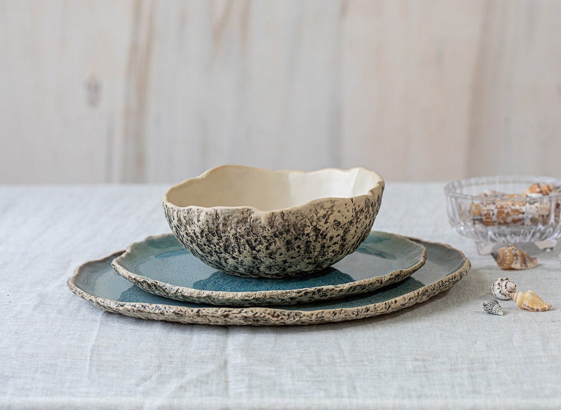 Rustic dinnerware set Handmade ceramics Pottery Dinner set | Etsy