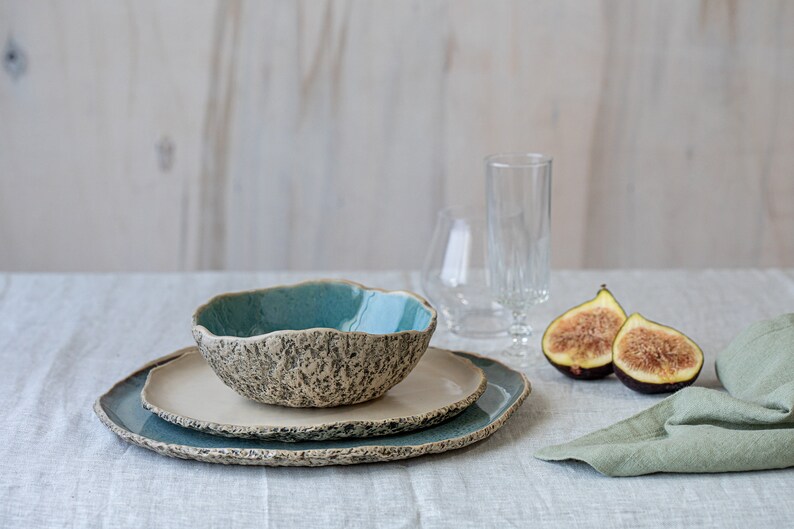 Organic Dinnerware Set Colourful Ceramics Dinner Set Pottery - Etsy UK
