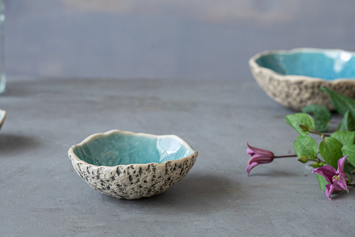 SET OF 4 Handmade ceramics bowls Snack bowls Colourful | Etsy