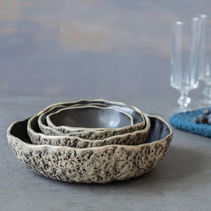 Nesting Bowls Stacking Bowls Handmade Ceramic Bowls Fruit Bowl and Side ...
