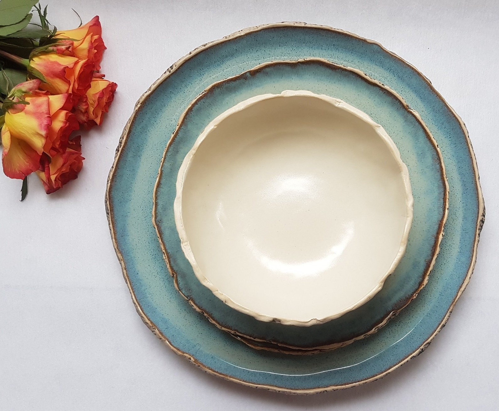 4 Person Handmade Ceramic Dinner Set | Pottery | Dinnerware Set ...