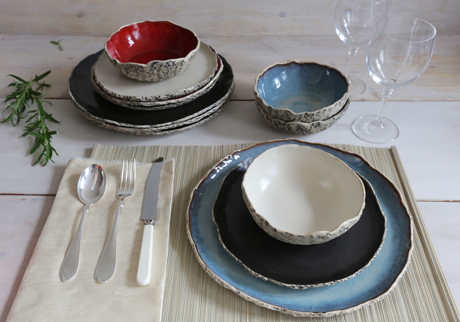 8 Person Handmade Dinnerware Setting Organic Dinner Setting - Etsy