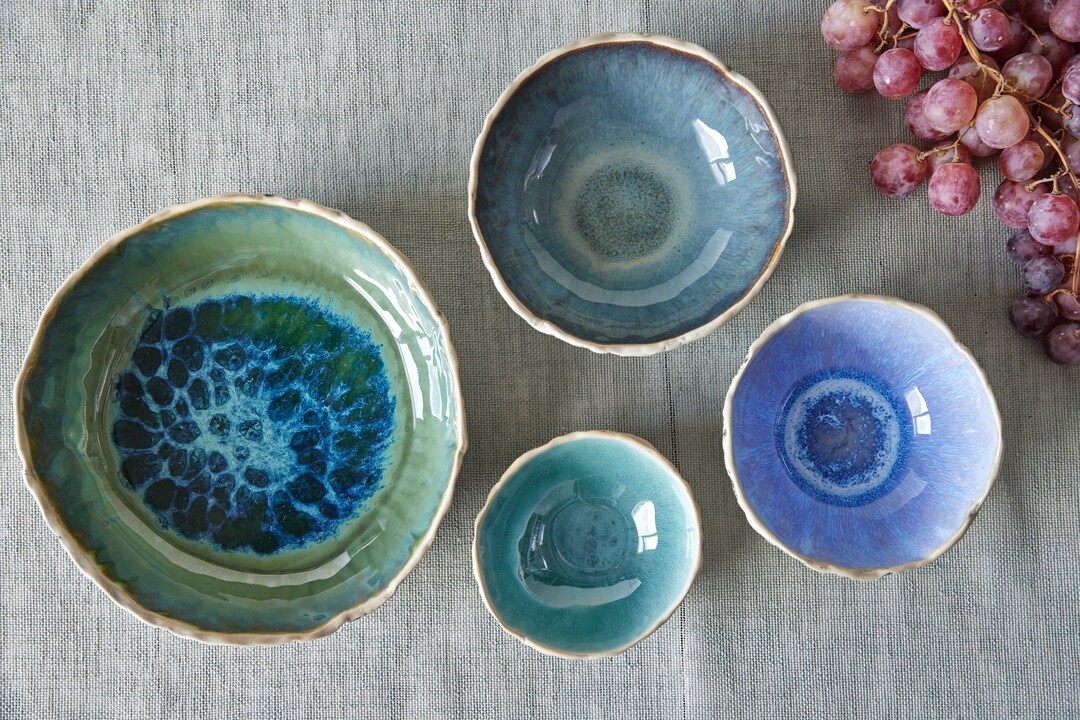 Nesting Bowls Stacking Bowls Handmade Ceramic Bowls Fruit Bowl and Side ...