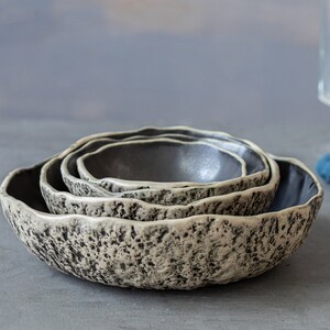 Stacking Bowls Nesting Bowls Handmade Pottery Natural White Luxury Gift ...
