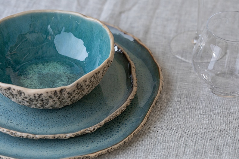 Organic Dinnerware Set Colourful Ceramics Dinner Set Pottery - Etsy
