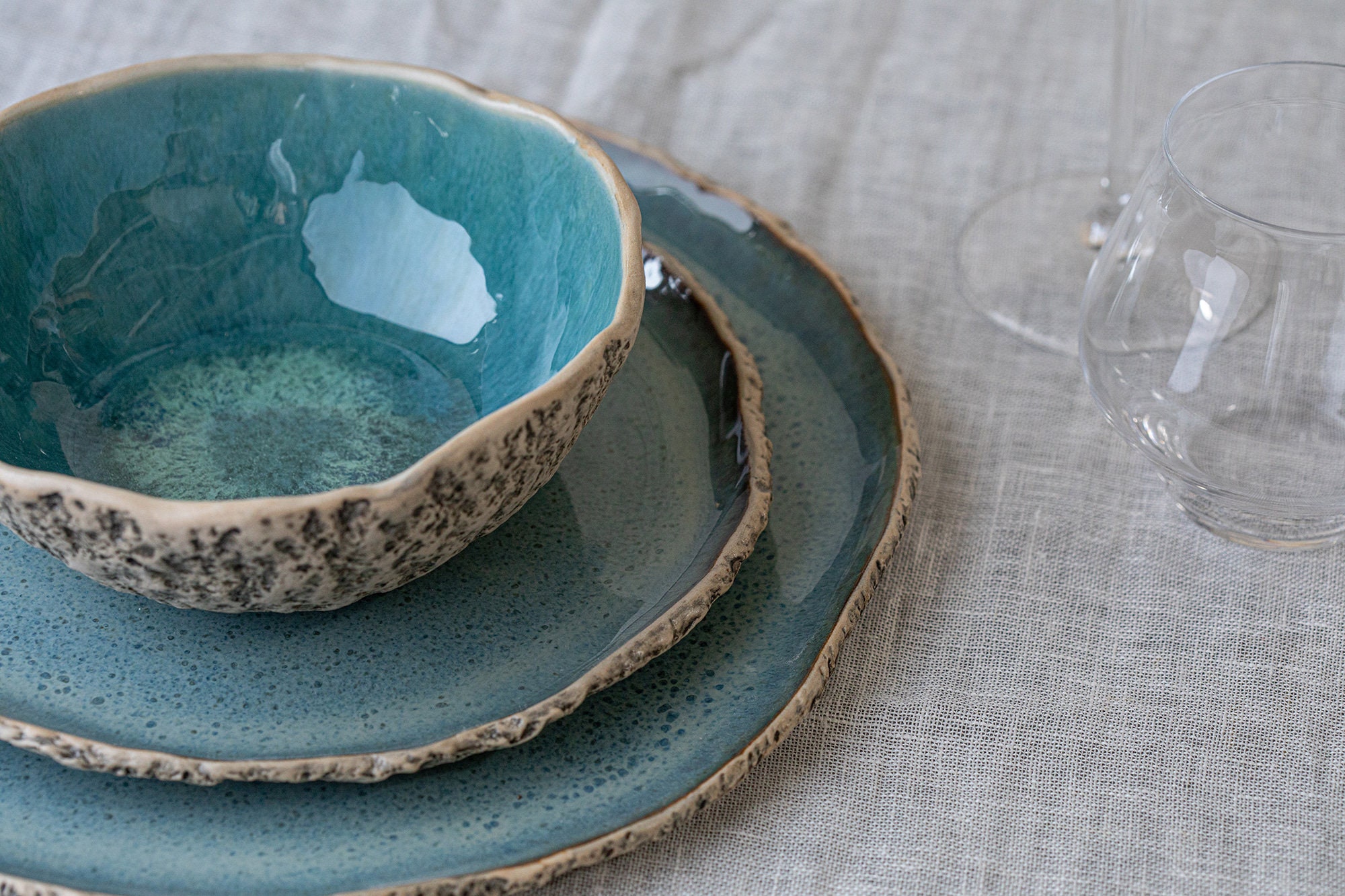 Organic Dinnerware Set Colourful Ceramics Dinner Set Pottery - Etsy UK