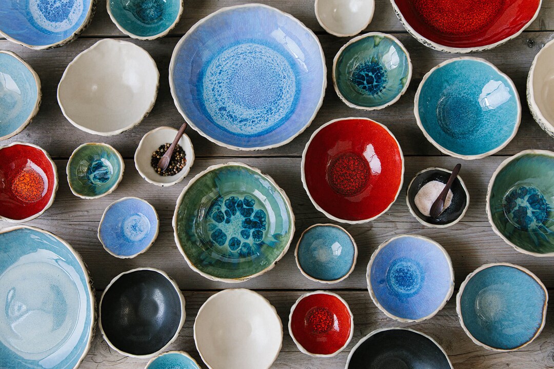 SET OF 12 Tapas Bowls Handmade Pottery Ceramic Bowl Set Snack Bowls ...