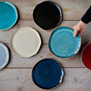 Red Ceramic Breakfast Plate Side Plate Dinnerware Lunch Plate - Etsy