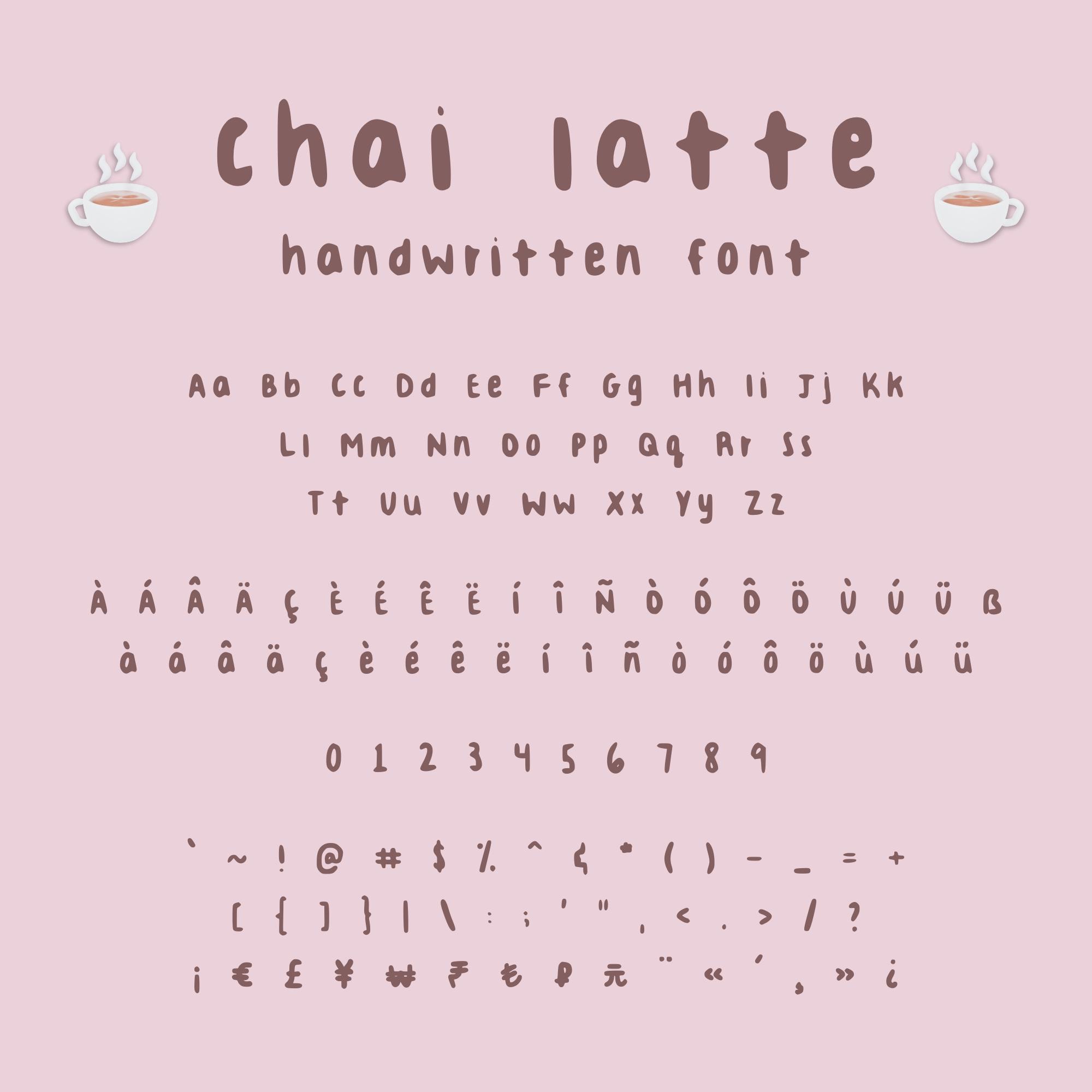 Chai Latte Font | Cute Handwritten Font for Digital Planning, Note ...