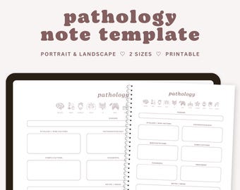 Pathology Note-taking Template | Disease Pathophysiology Reference ...