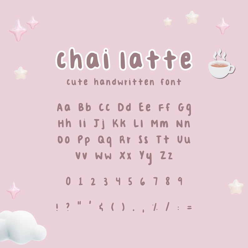 Chai Latte Font Cute Handwritten Font for Digital Planning, Note-taking ...