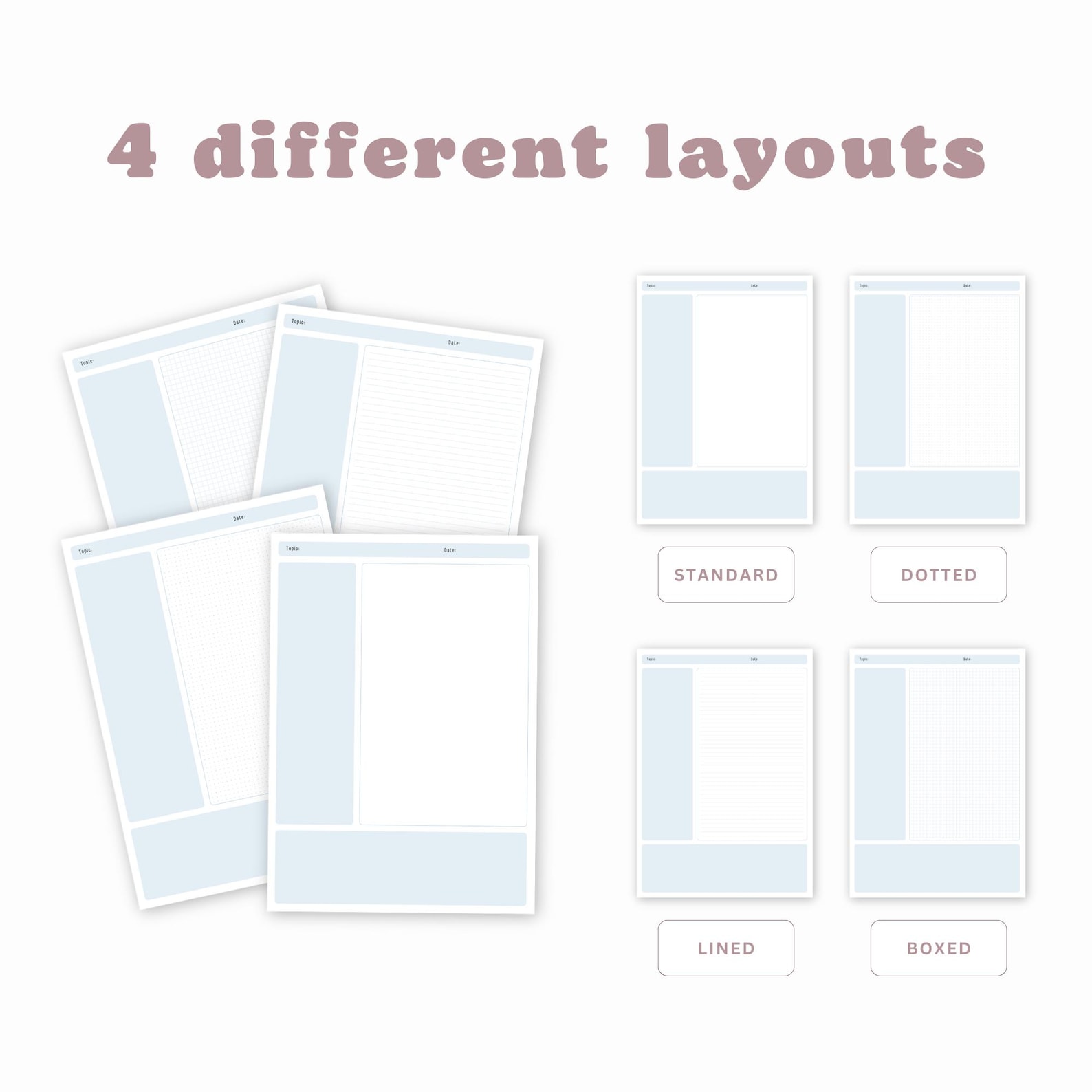 Cornell Note Templates | 4 Layouts, 14 Colors | A4 and US Letter ...