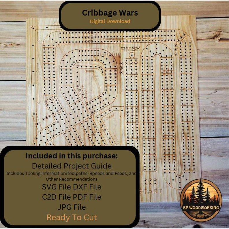Cribbage Wars! - Cnc Files + Project Guide - SVG, DXF, Carbide Create ...