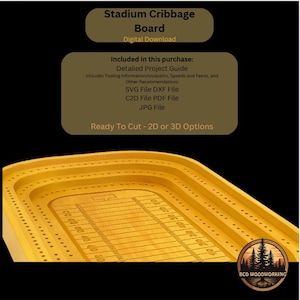 Football Stadium Cribbage Board - CNC Files + Project Guide (digital ...