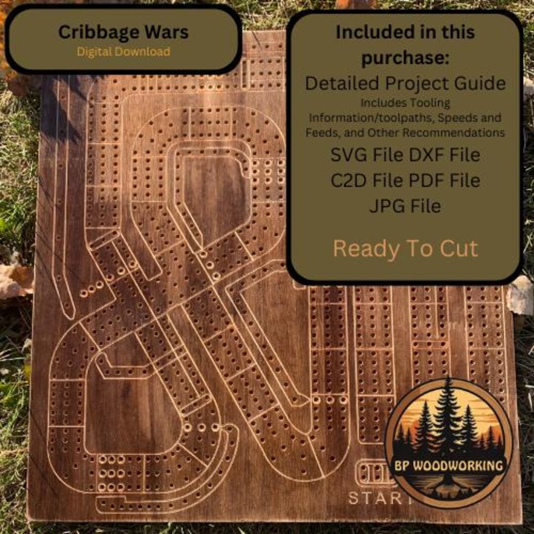 Cribbage Wars Cnc Files Project Guide SVG, DXF, Carbide Create .c2d PDF ...