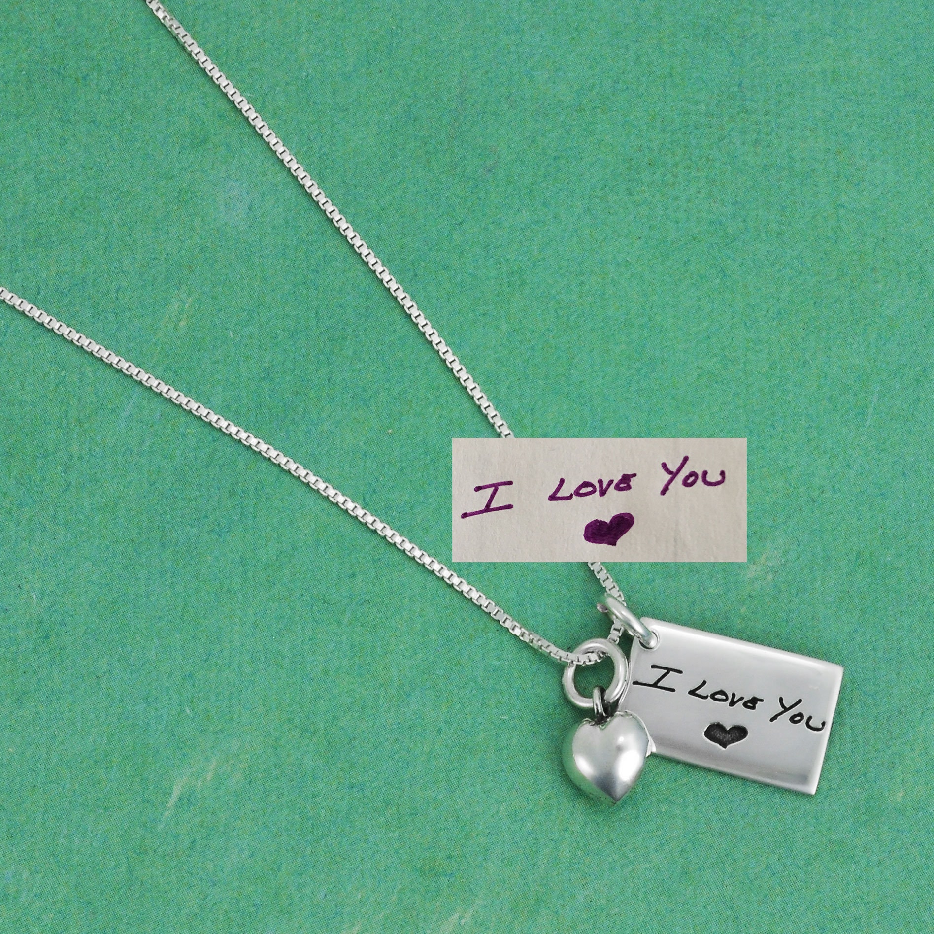 Handwriting Love Note Necklace Love Note Jewelry | Etsy